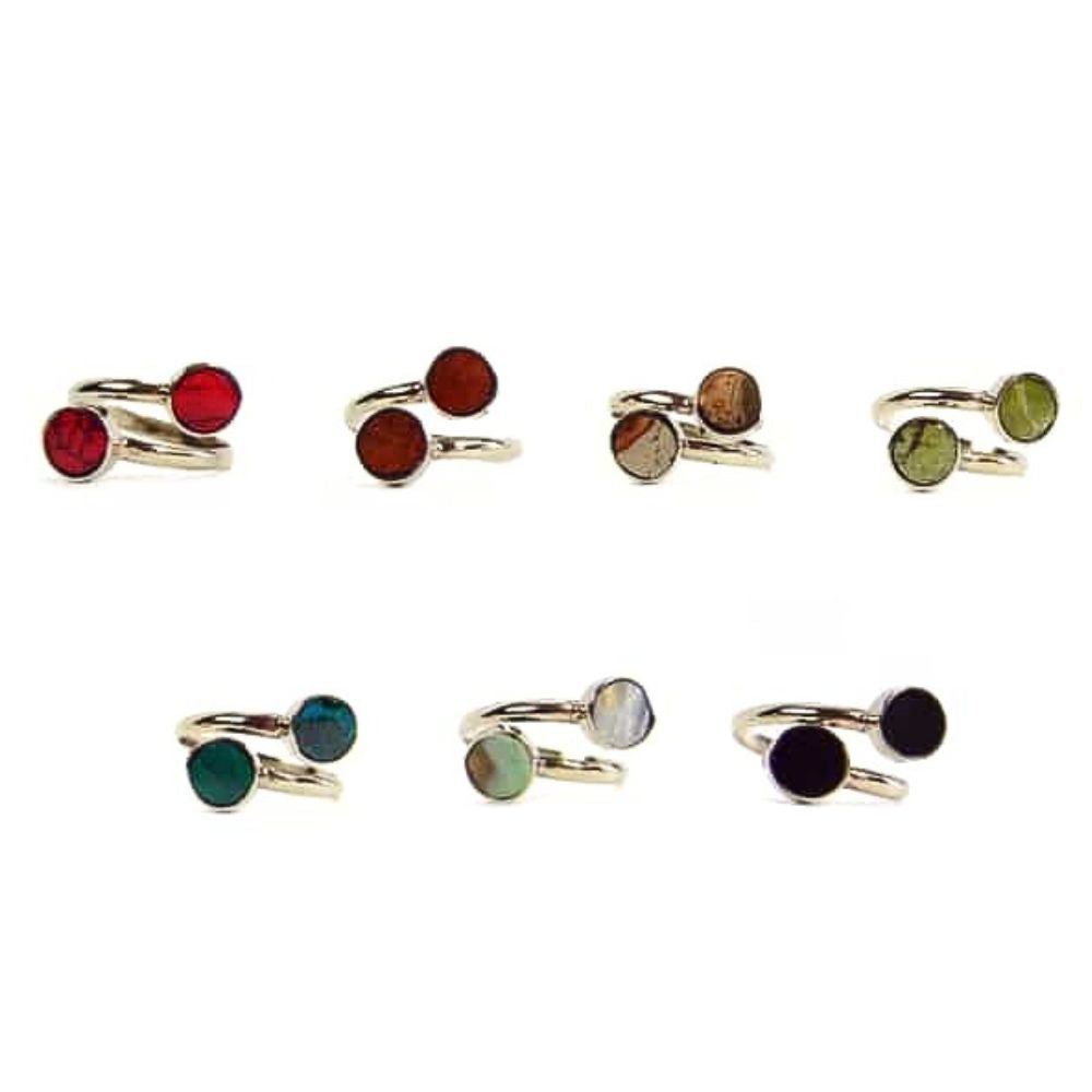 Mini Twin Semi Precious Stone Ring – Zee Bee Market LLC