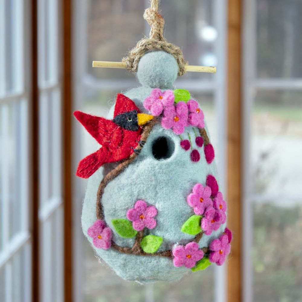 Gifts for Gardeners – Tagged "Felted Wool Birdhouse with a Cherry ...