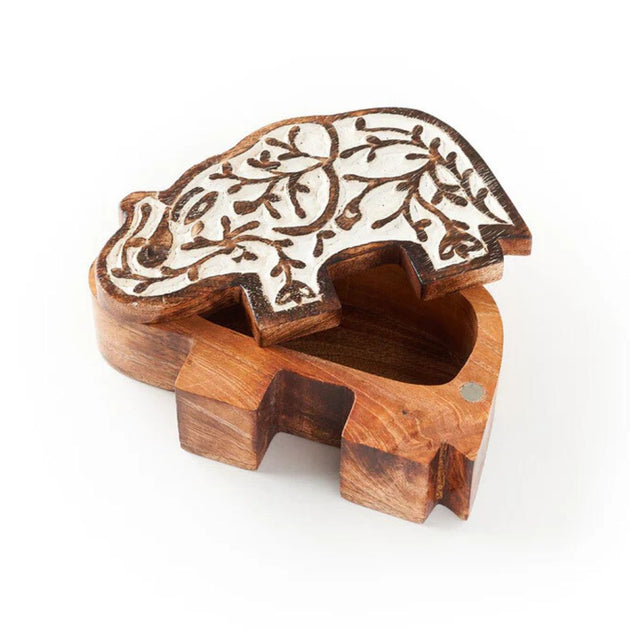 Elephant Antique Finish Wooden Pivot Box – Zee Bee Market LLC