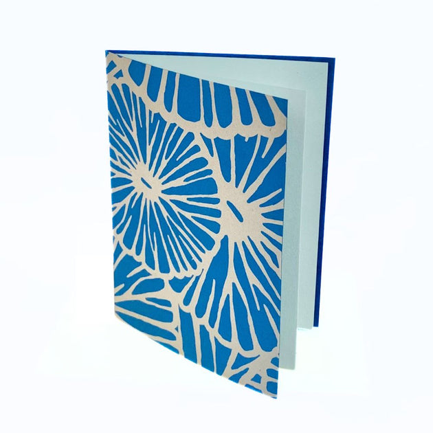 Set of Six Jute Paper Note Cards - Blue Floral – Zee Bee Market LLC