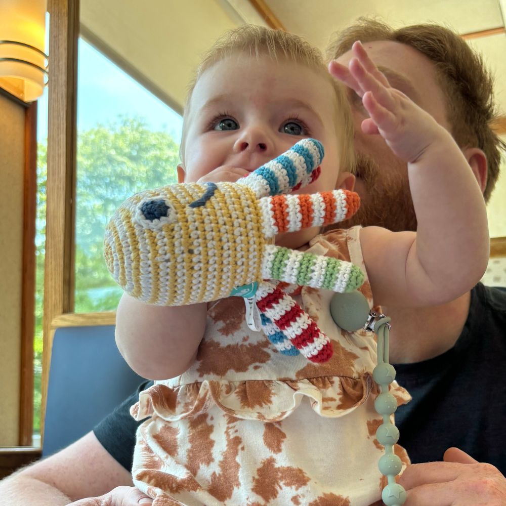 Pebble Octopus Rattle - Rainbow – Zee Bee Market LLC