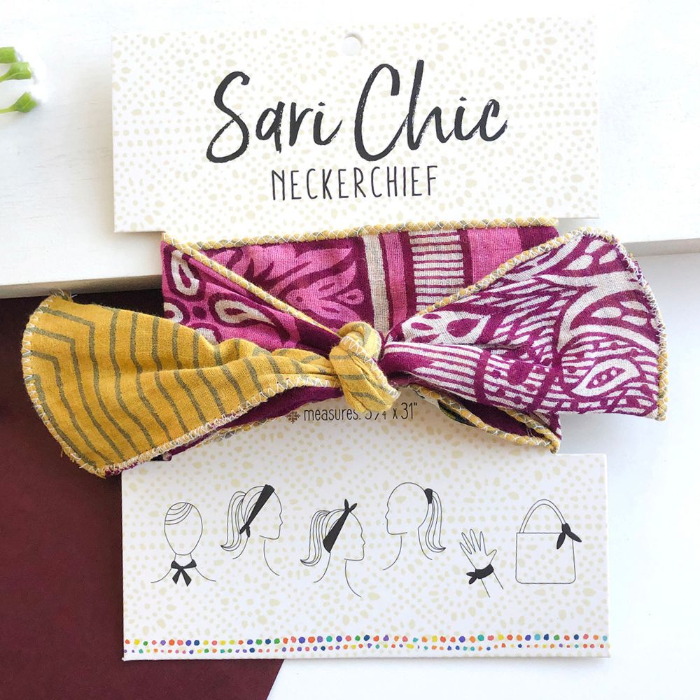 Repurposed Sari Chic Neckerchief – Zee Bee Market LLC