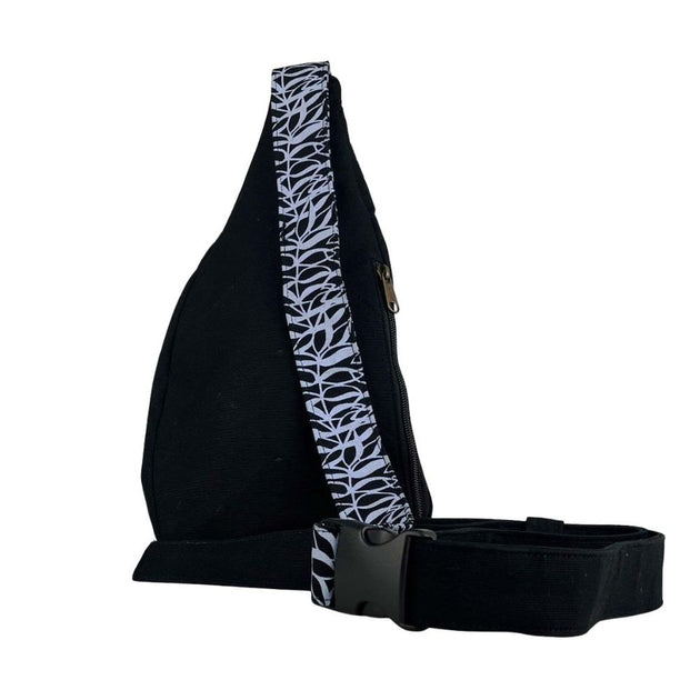 Cotton Canvas Mini Backpack Belt Bag - Botanical Black – Zee Bee Market LLC