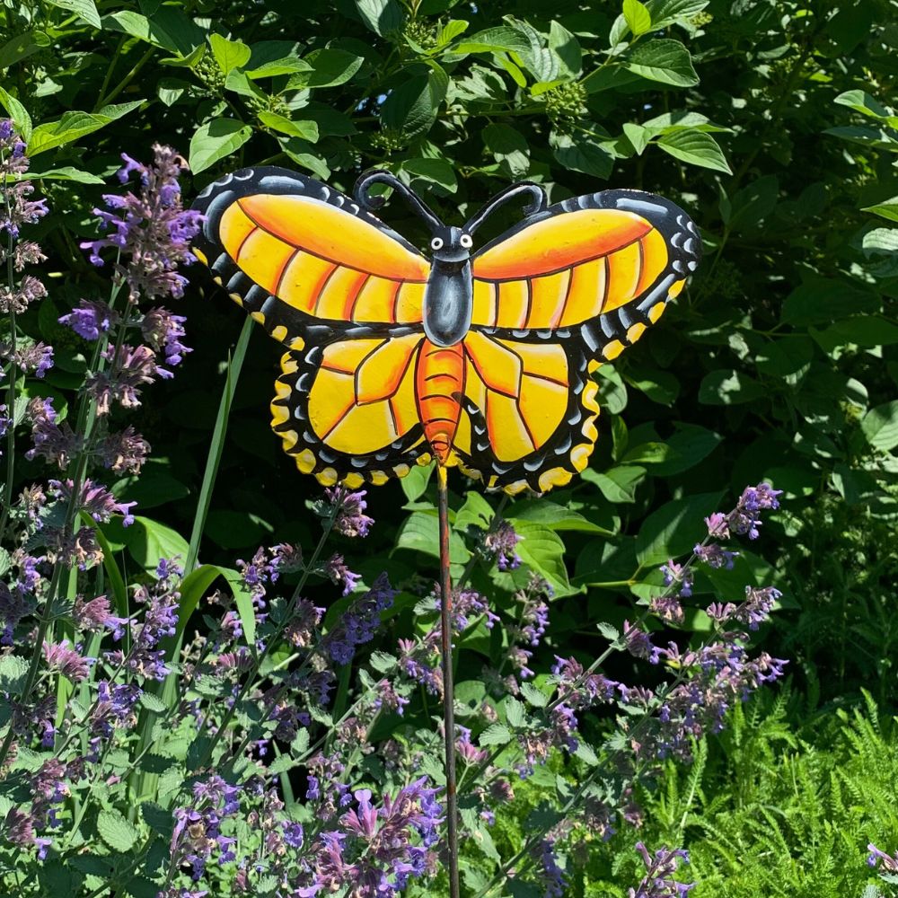 Painted Metal Garden Stake - Butterfly – Zee Bee Market LLC