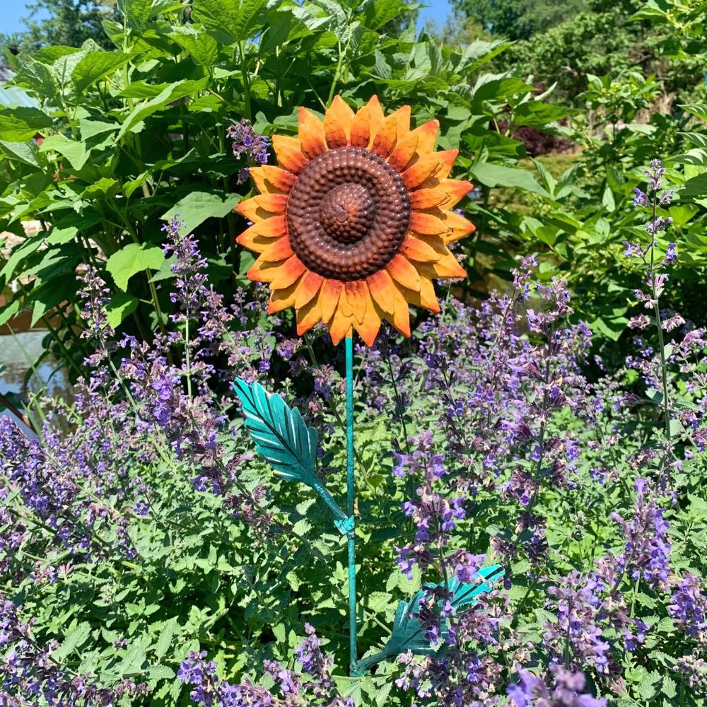 Painted Metal Garden Stake - Sunflower – Zee Bee Market LLC