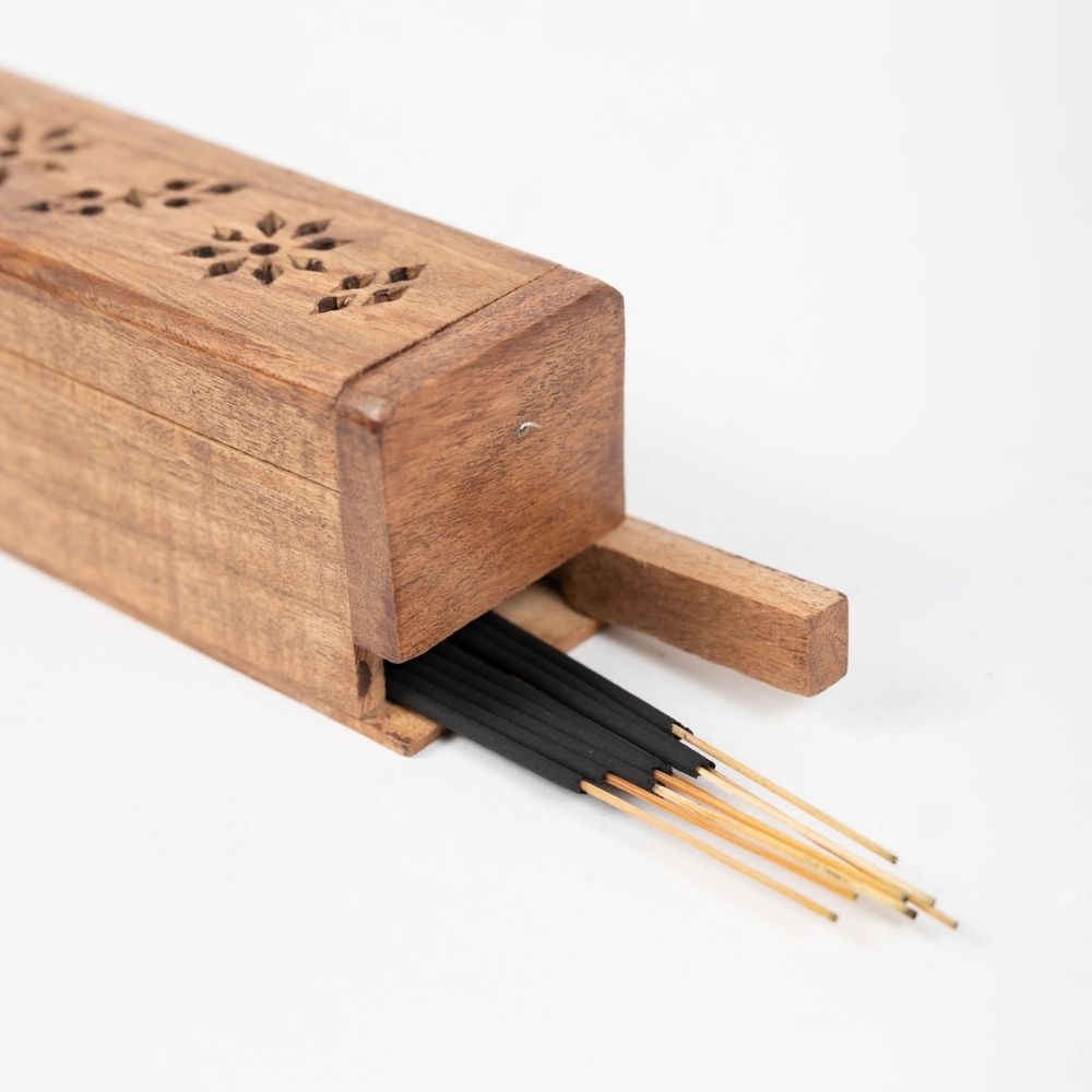 Acacia Wood Incense Storage Box – Zee Bee Market LLC
