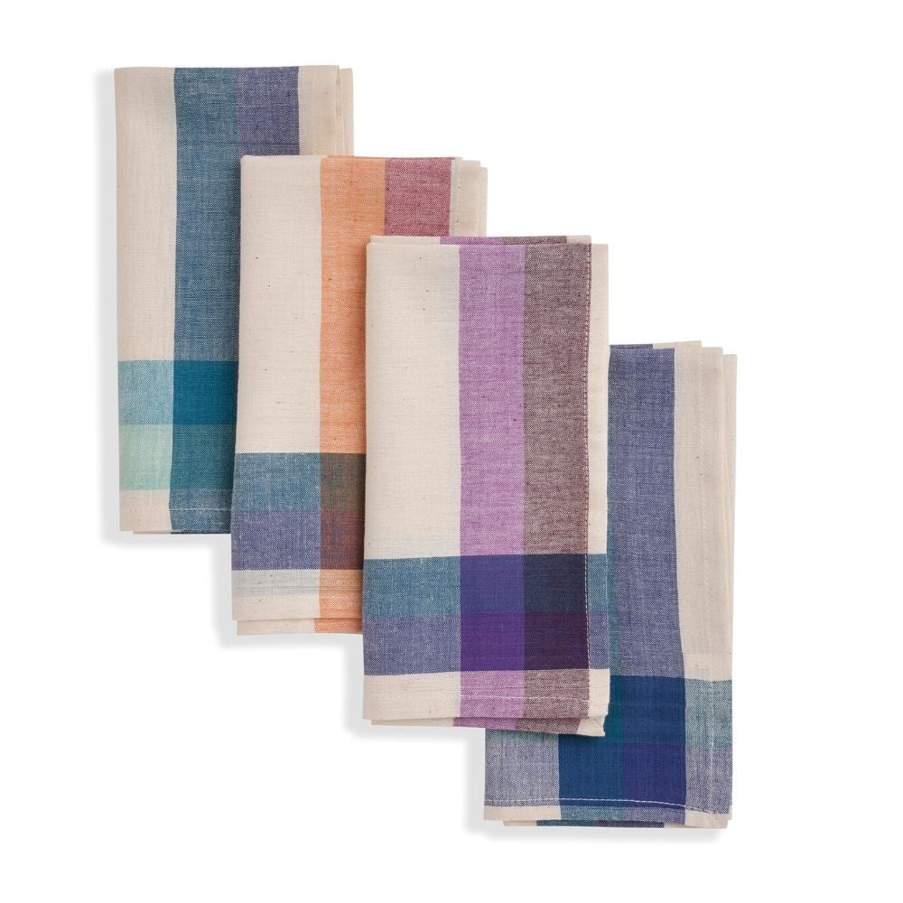 Hand-woven Clove Madras Napkins, Set of 4 – Zee Bee Market LLC
