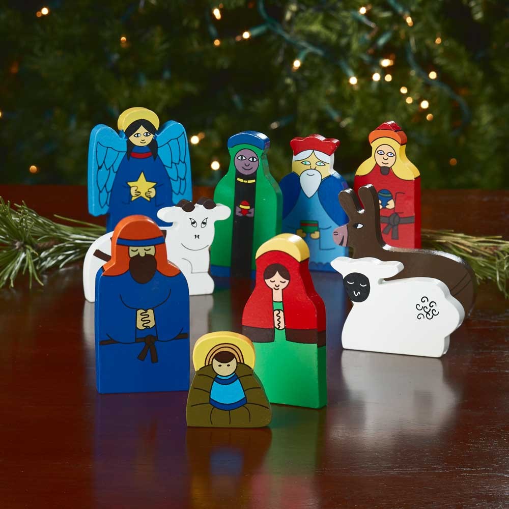 Bright Wood 10-Piece Nativity Set – Zee Bee Market LLC