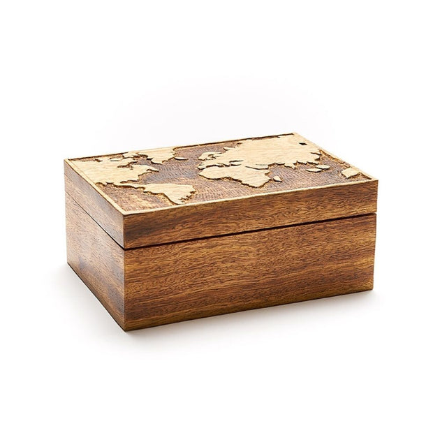 Hand-carved World Map Jewelry Box – Zee Bee Market LLC