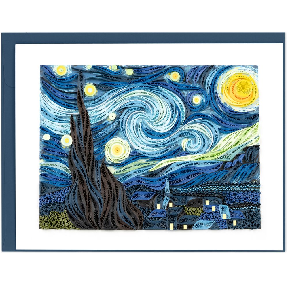 Quilled Starry Night by Van Gogh Greeting Card – Zee Bee Market LLC