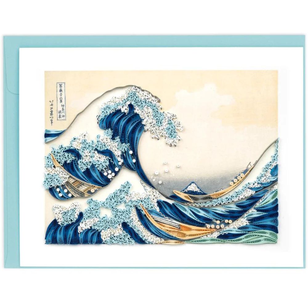 Quilled The Great Wave by Hokusai Greeting Card – Zee Bee Market LLC