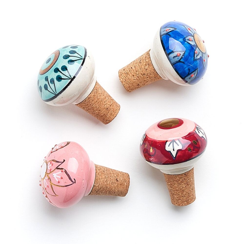 Jalini Ceramic Wine Bottle Stopper - Assorted – Zee Bee Market LLC