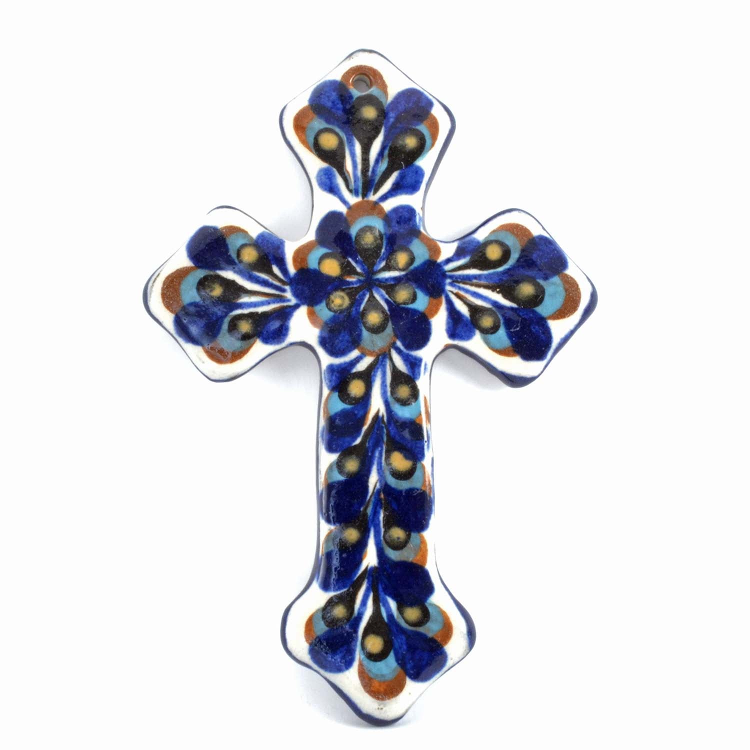 Hand-painted Ceramic Cross - Medium – Zee Bee Market LLC