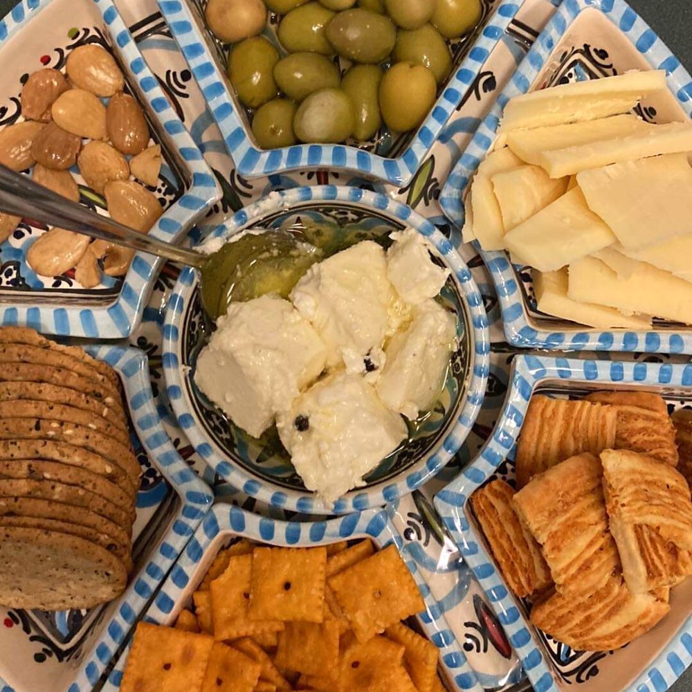 Rosette Hand-painted Ceramic Tapas Server Set – Zee Bee Market LLC