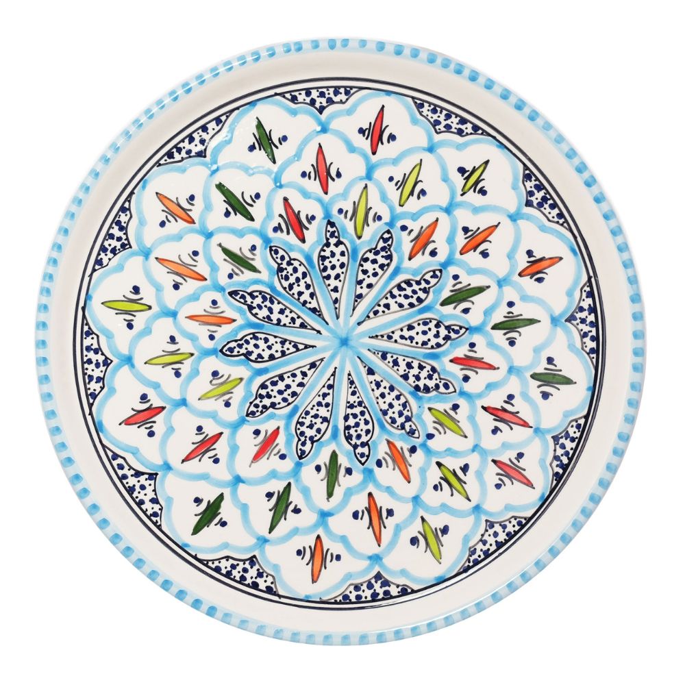 Rosette Hand-painted Ceramic Tapas Server Set – Zee Bee Market LLC