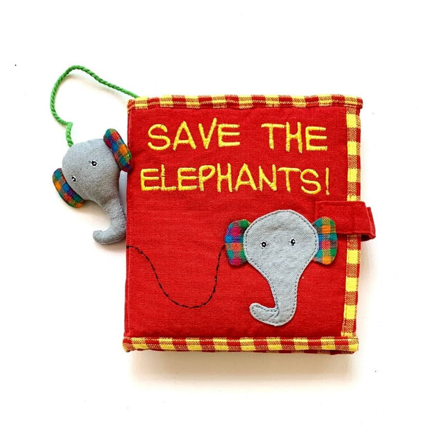 Fabric Kids Book - Save The Elephants – Zee Bee Market LLC