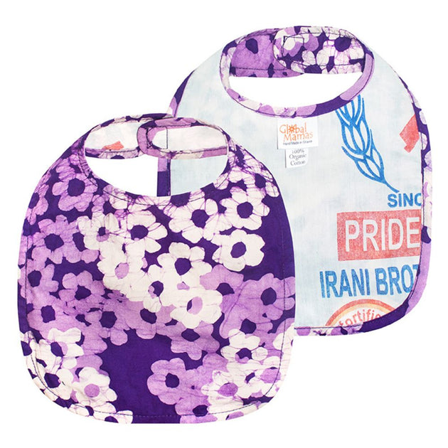 Hand-printed Batik Fabric Bib - Lilacs – Zee Bee Market LLC