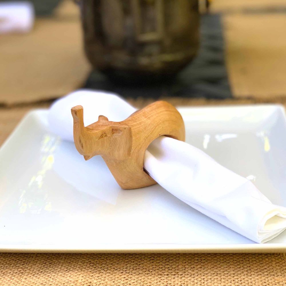Mahogany Elephant Napkin Ring – Zee Bee Market LLC