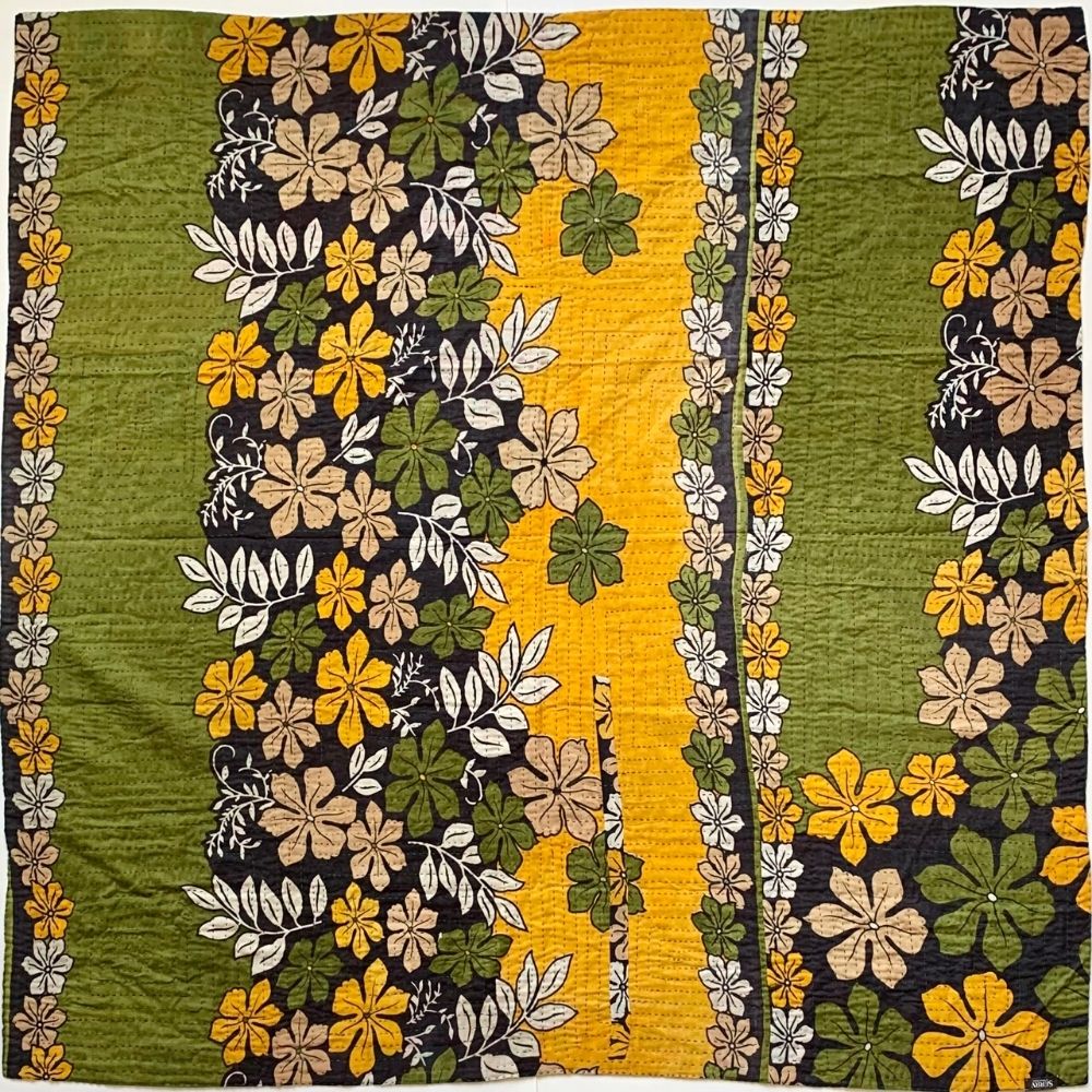 Kantha Reversible Quilted Sari Throw No. 6 – Zee Bee Market LLC
