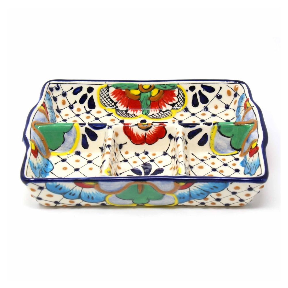 Handmade Pottery 9-inch Divided Serving Platter – Zee Bee Market LLC