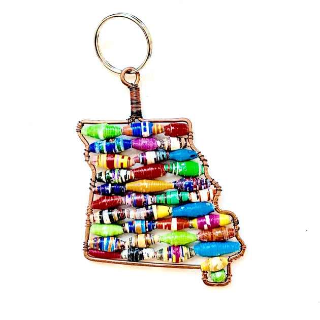 EXCLUSIVE Missouri Paper Bead Keychain – Zee Bee Market LLC