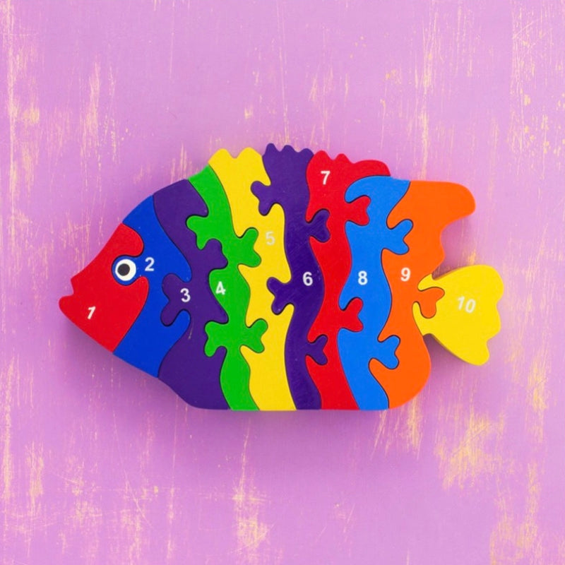 Wooden 1-10 Jigsaw Puzzle - Tropical Fish – Zee Bee Market LLC