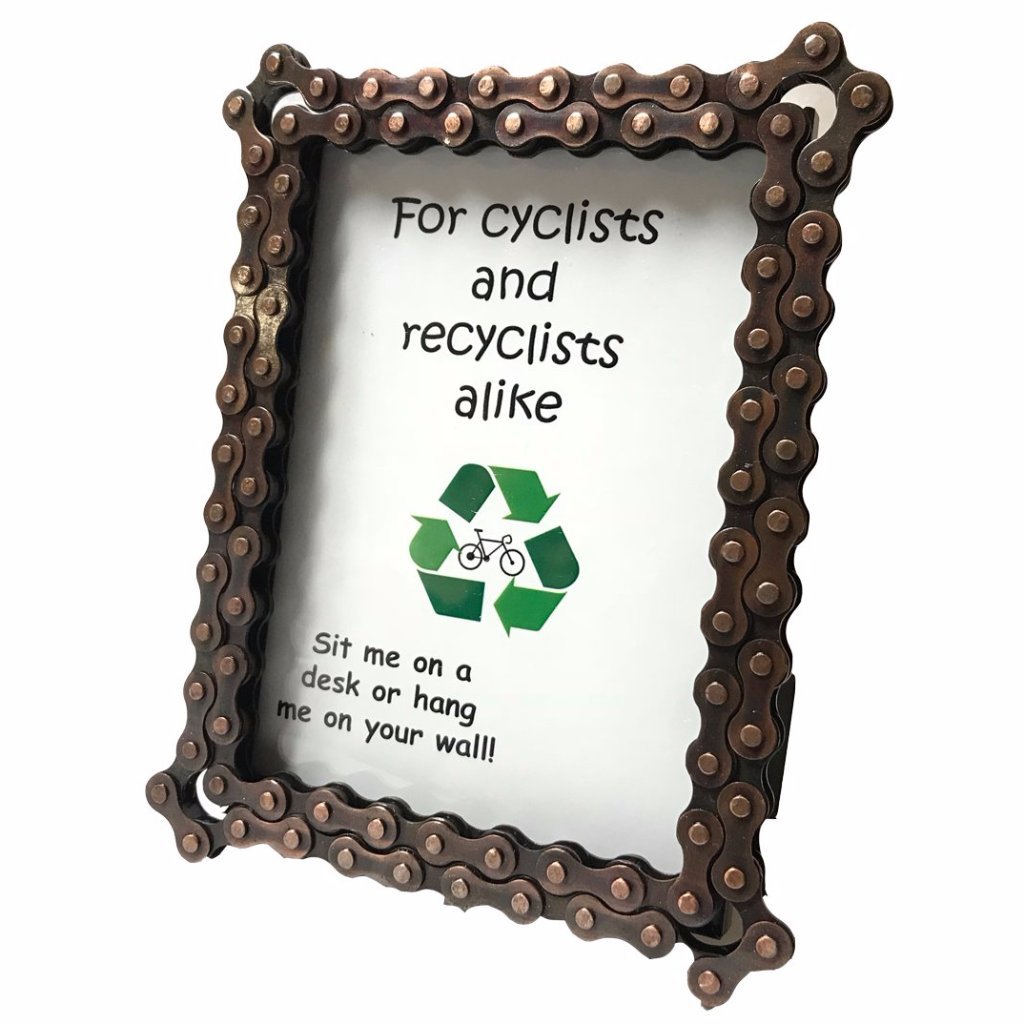 Recycled Bike Chain Rectangular Photo Frame 4" x 6" – Zee Bee Market LLC