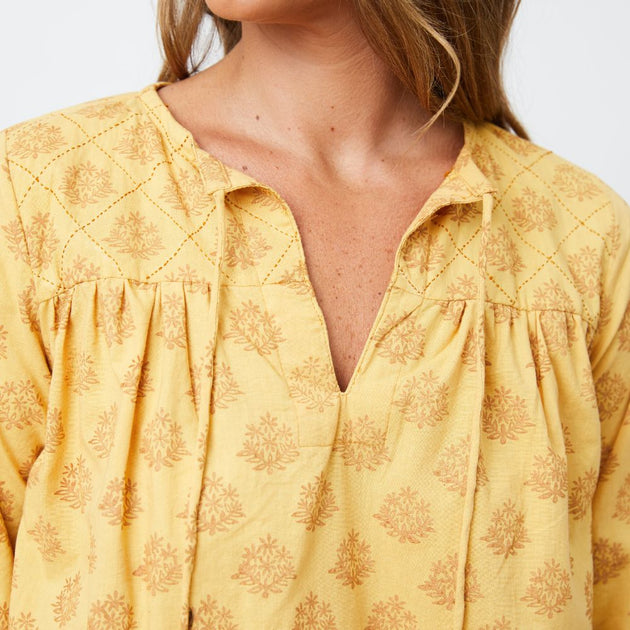 Devi Blouse Floral Stamp Sundial – Zee Bee Market LLC